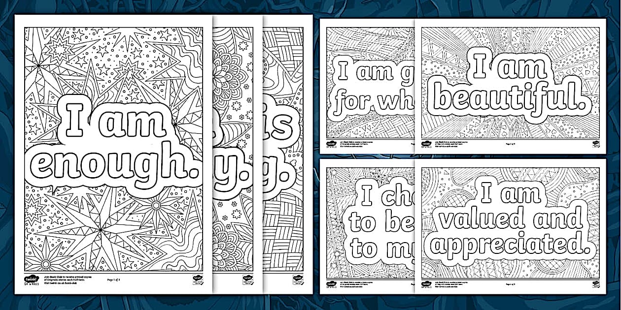 KS2 Positive Self-Image KS2 Mindfulness Colouring Pages